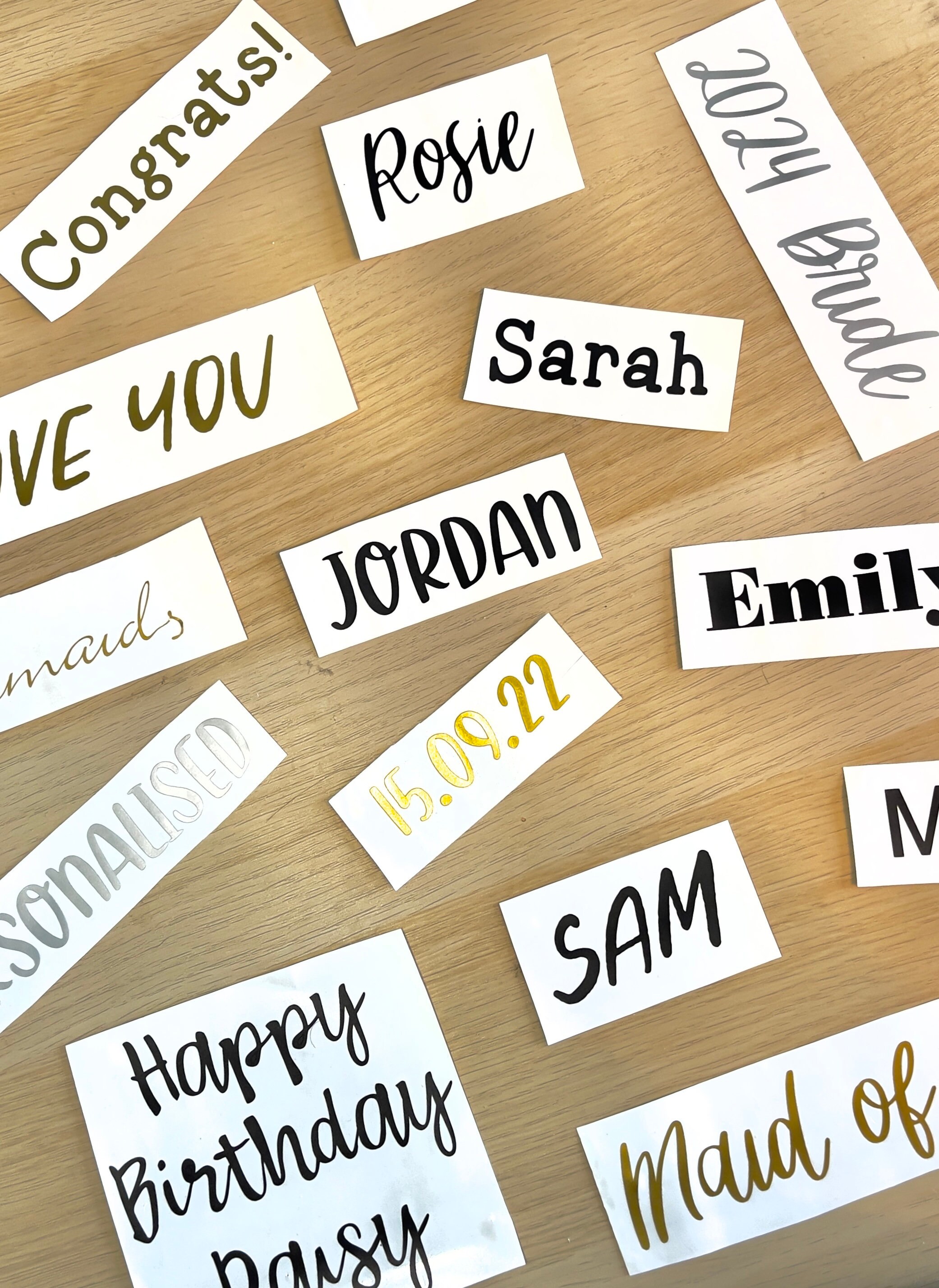 Personalised Vinyl Stickers Names Labels Gift Tags Perfect for Wedding ...