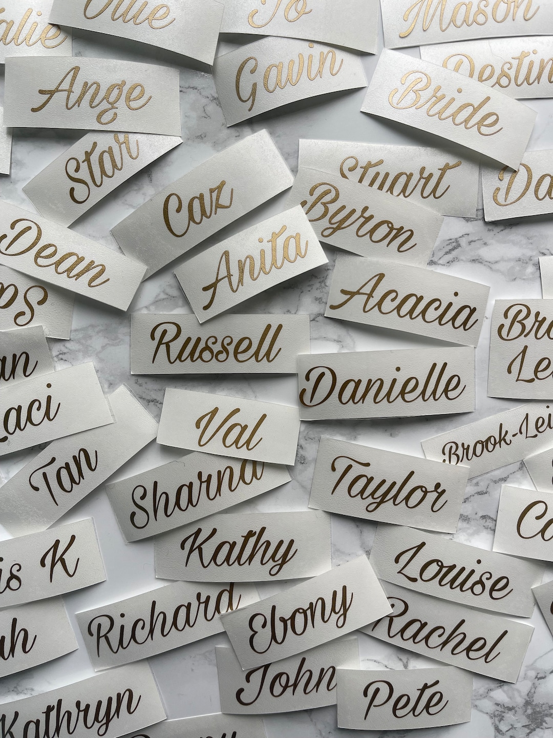 PERSONALISED VINYL STICKERS - 1-3INCHS - Name Tags Multipack Guest List ...