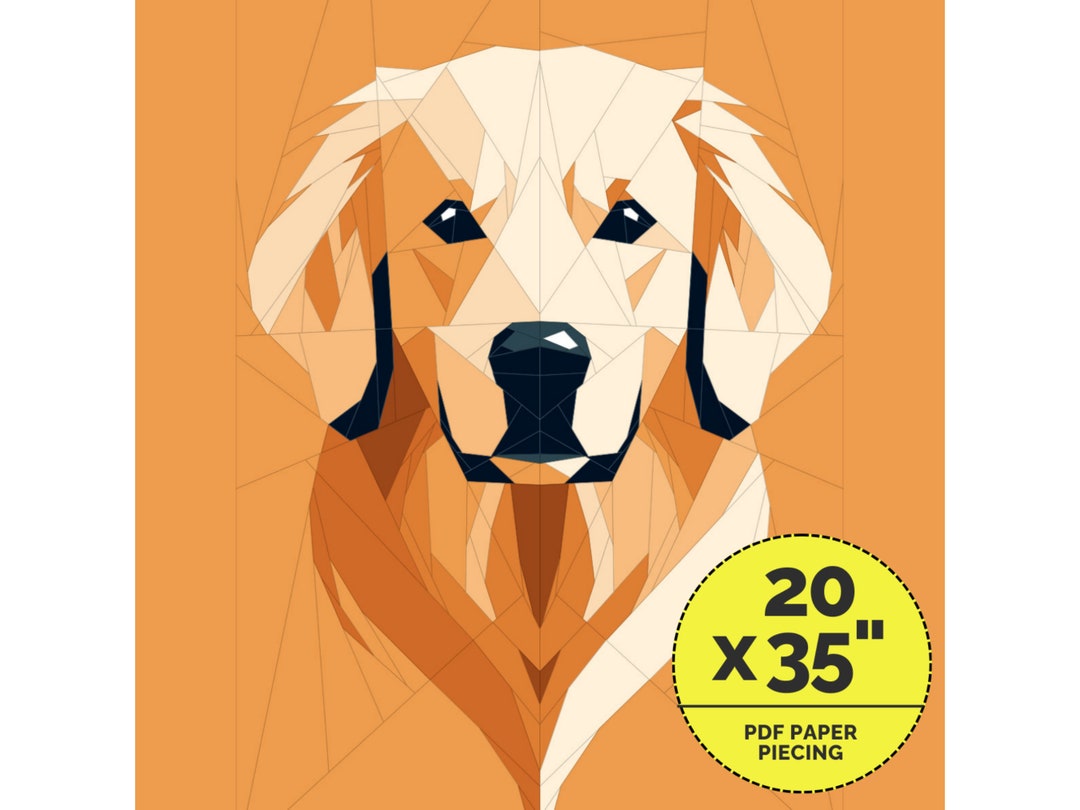 Golden Retriever Dog Quilt Pattern, Paper Piecing Patterns for Quilting ...