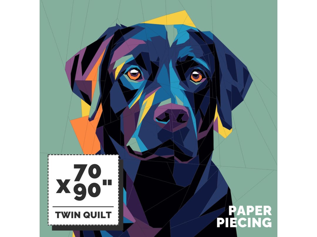 Black Labrador Dog Quilt Pattern, Patchwork Sewing Pattern for Dog ...