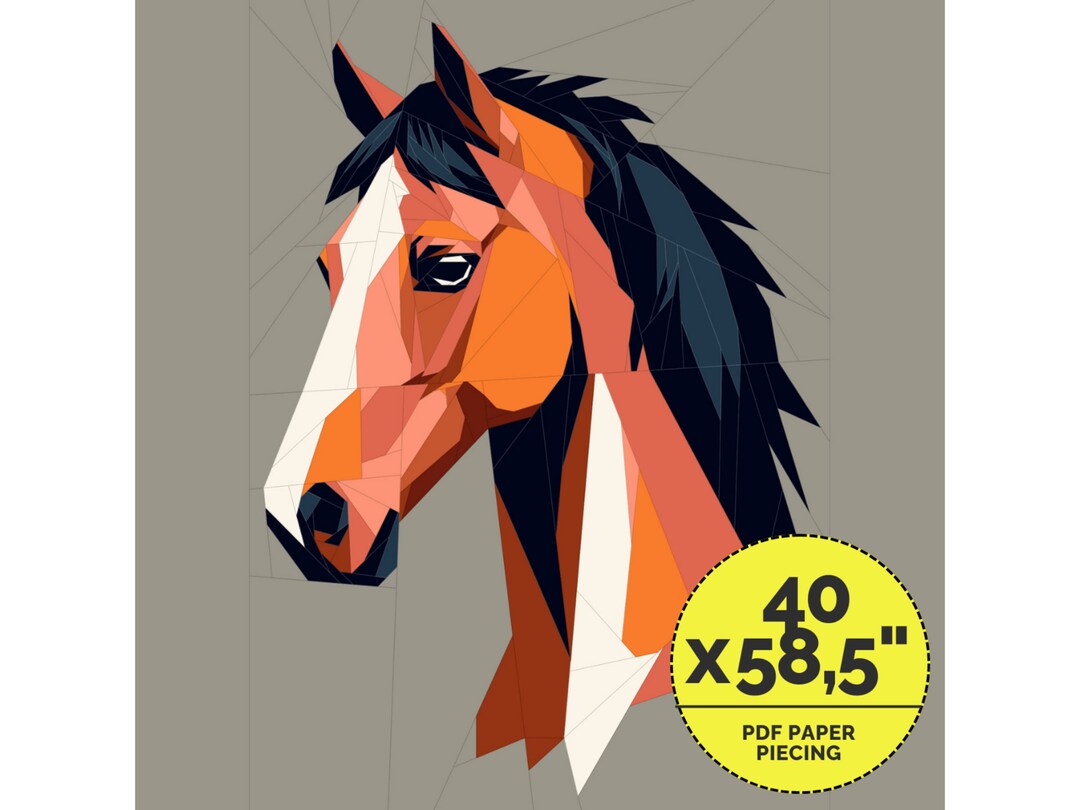 Horse Paper Pieced Pattern, Horse Quilt Pattern for Beginners | Room ...