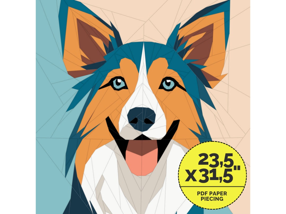 Border Collie Quilt Pattern, Intermediate Paper Piecing (PDF Pattern ...