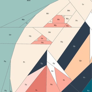 Pastel Mountain Quilt Pattern, Beginner Paper Piecing Quilt Pattern | Mountains Quilting ...