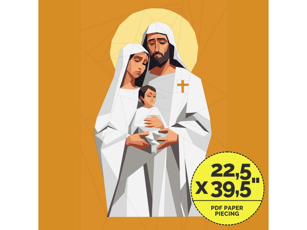 Jesus Quilt Pattern, Jesus Marie Joseph Quilting Pattern, Paper Piecing ...