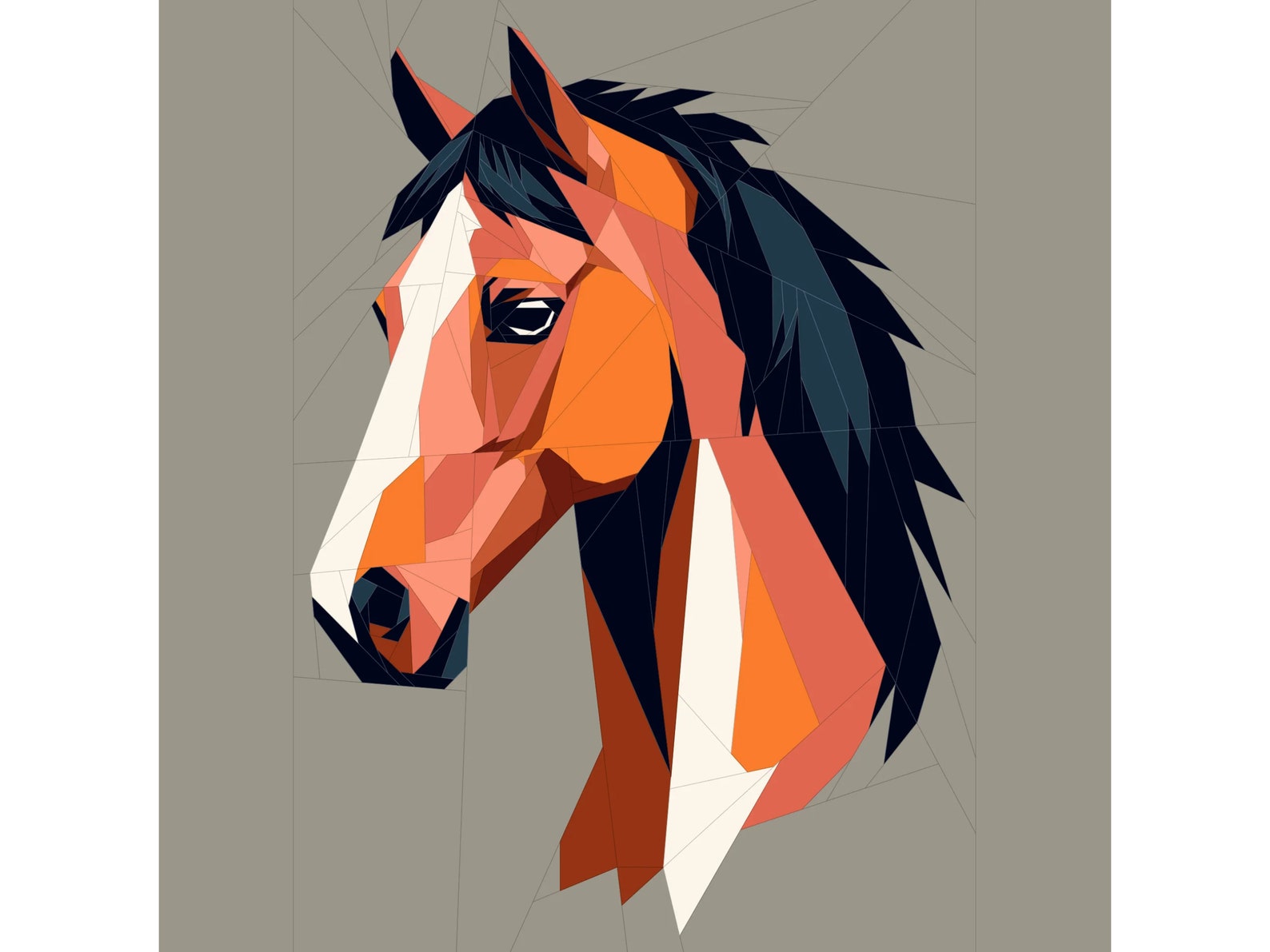 Horse Paper Pieced Pattern, Horse Quilt Pattern for Beginners Room ...