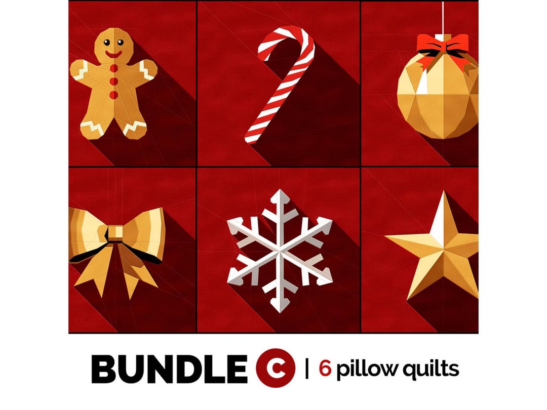Xmas Quilt Pattern Bundle C, Paper Piecing Quilt Patterns, Christmas ...