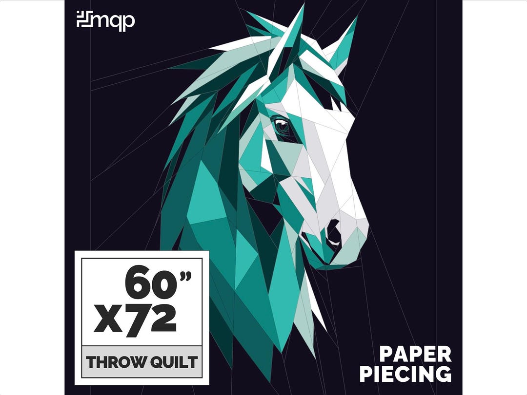 Horse Quilt Pattern (blue Edition), Paper Piecing Patterns, Beginners ...