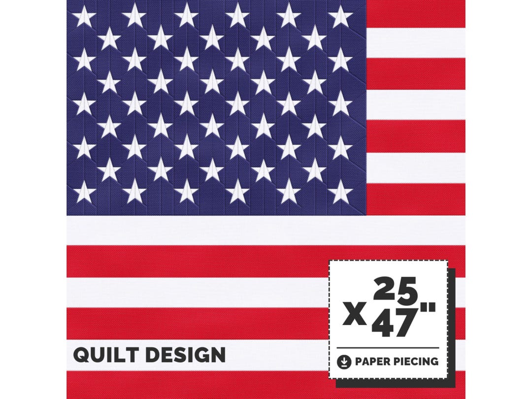 American Flag Quilt Pattern, USA Paper Piecing (instant Download PDF ...