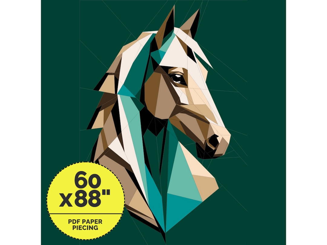 Origami Horse Quilt Pattern, Foundation Paper Piecing (instant Download ...
