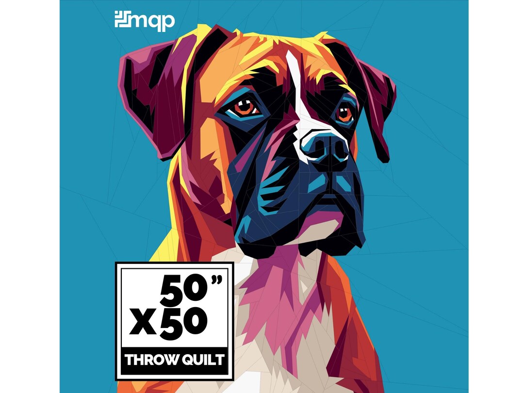 Boxer Dog Quilt Pattern – Modern Geometric FPP Animal Quilt (PDF) - Etsy