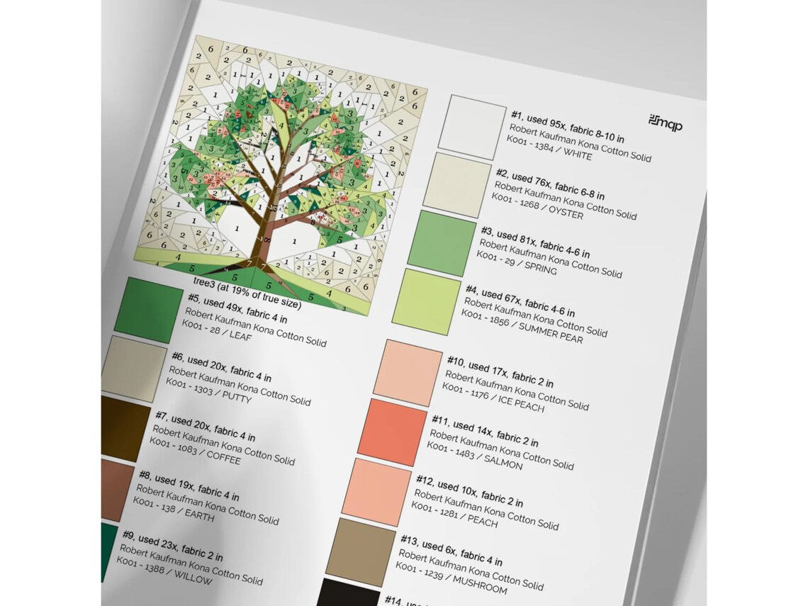 Spring Tree Quilt Pattern, Plant Quilt Pattern for Beginners, Paper ...