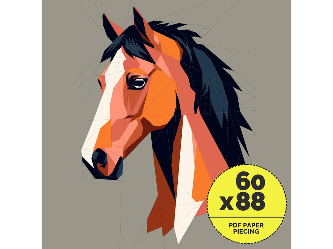 Horse Paper Pieced Pattern, Horse Quilt Pattern for Beginners | Room ...