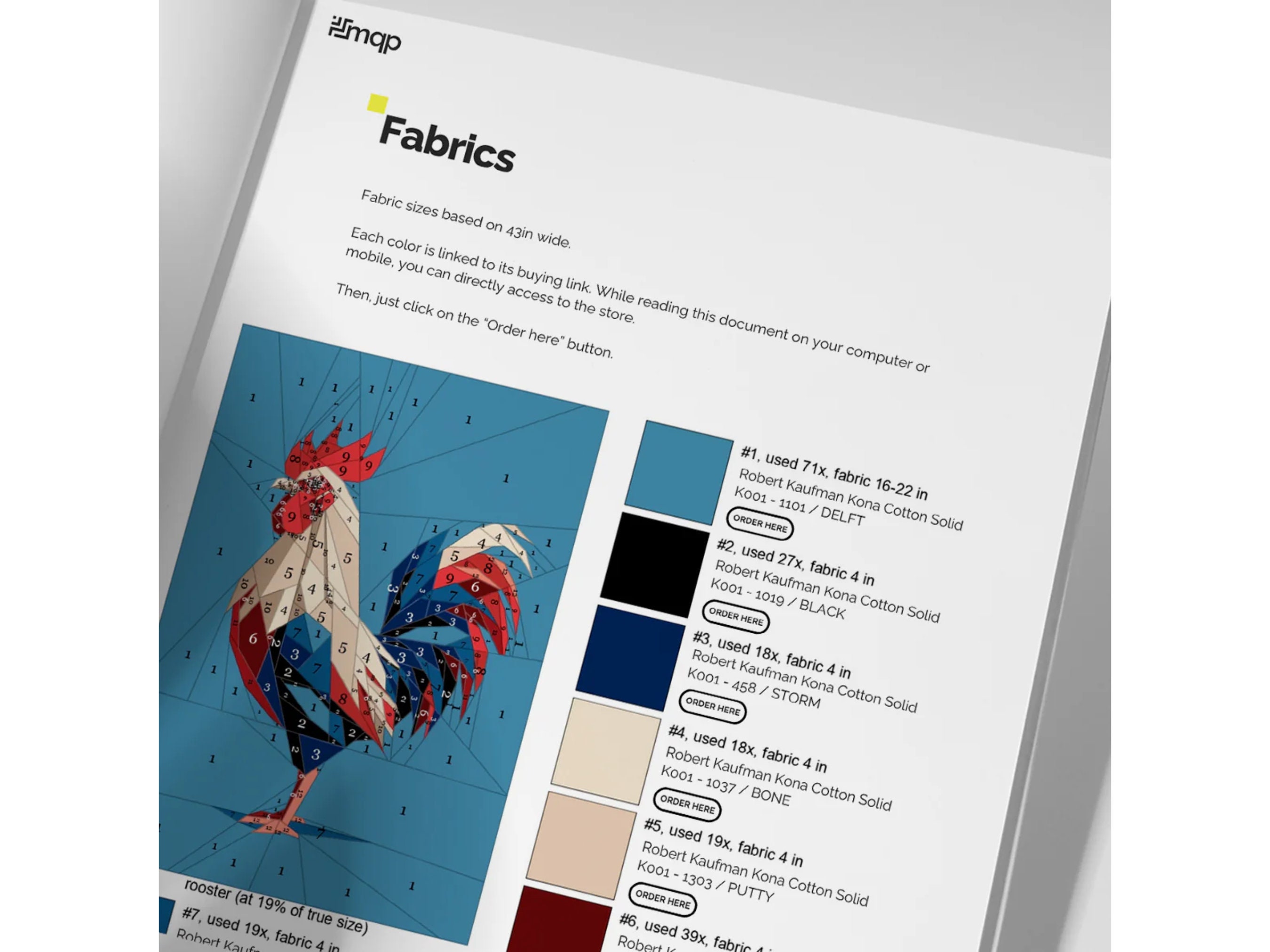 Rooster Quilt Pattern, Easy Quilting Patterns for Beginners Instant ...