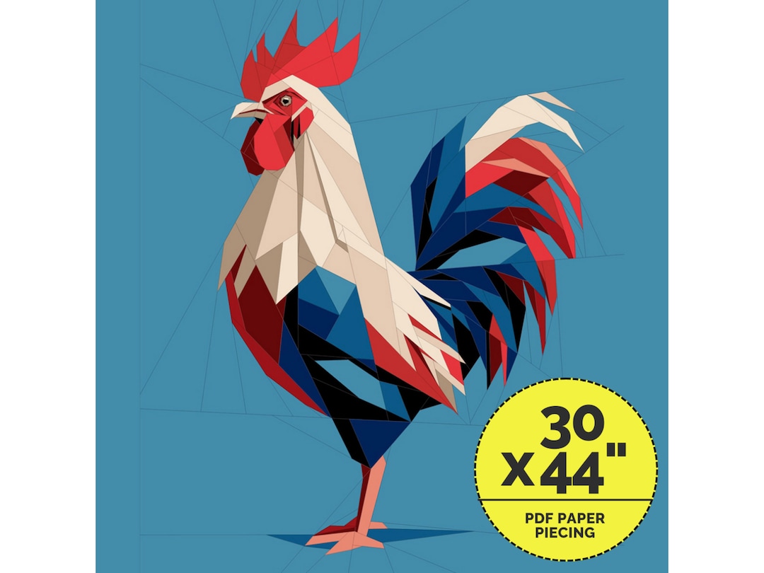 Rooster Quilt Pattern, Easy Quilting Patterns for Beginners | Instant ...