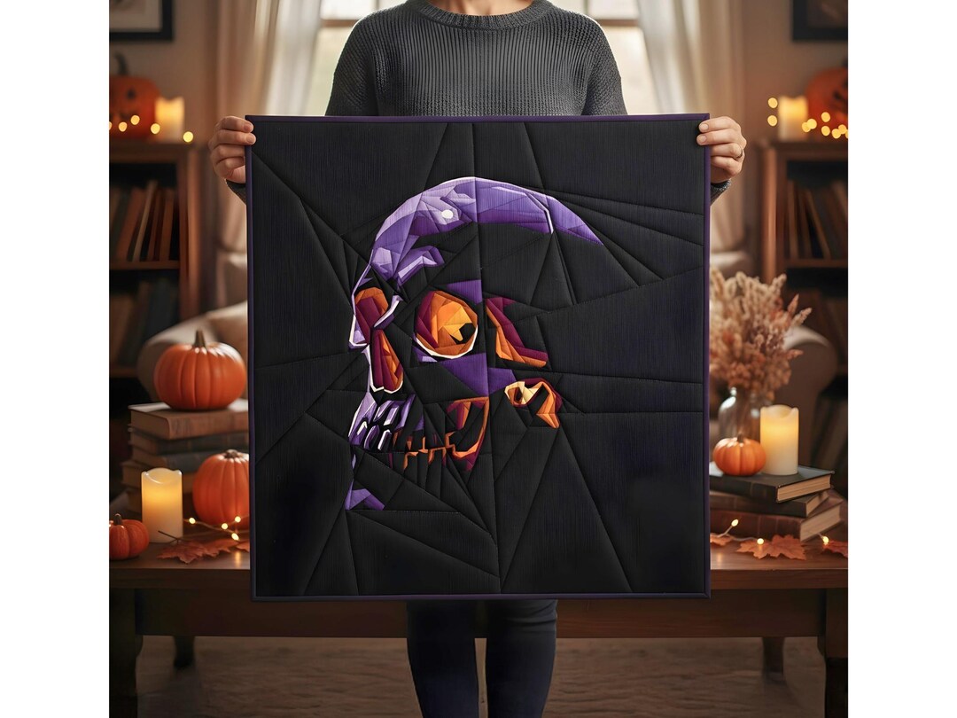 Skull Halloween Quilt Pattern PDF – Gothic FPP Sewing (30") - Etsy