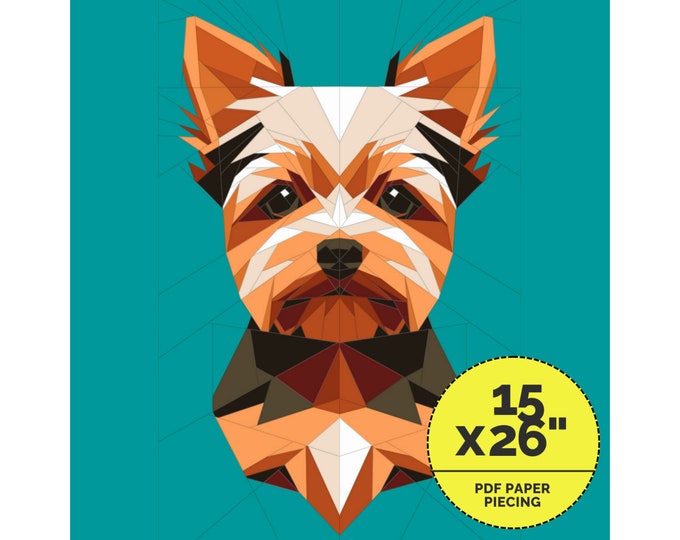 Pitbull Mix Dog Sitting Foundation Paper Pieced Quilt Block Pattern ...