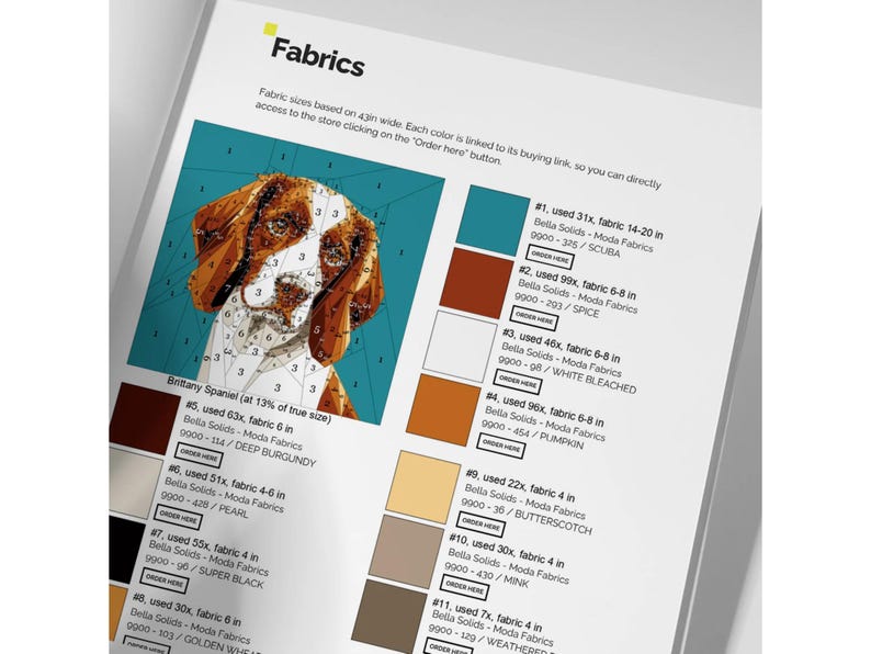 Brittany Spaniel Quilt, Dog Paper Piecing Pattern (PDF Download) - Etsy