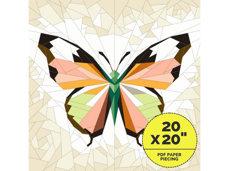 Spring Butterfly Quilt Pattern, Butterfly Paper Piece Pattern, Quilt ...