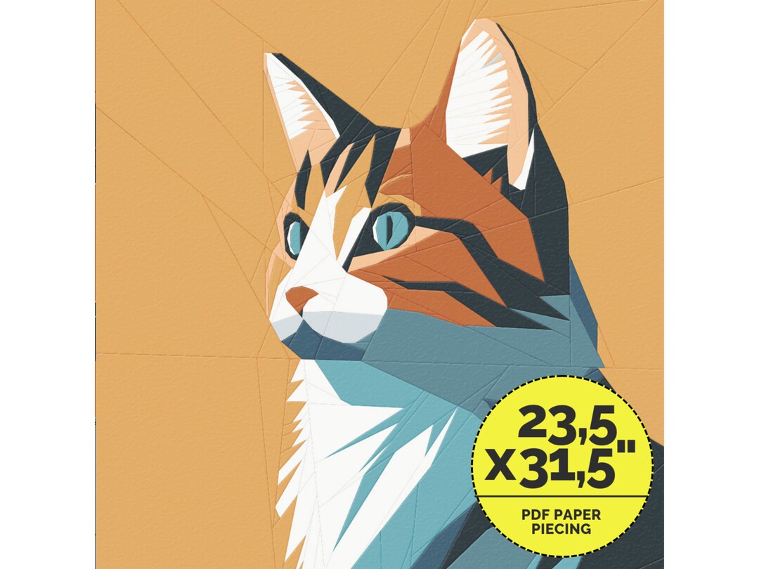 Cat Paper Piecing Pattern, Foundation Quilt Patterns, Room Decor ...