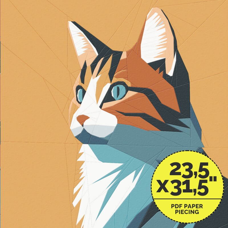 Paper Pieced Cat - Etsy