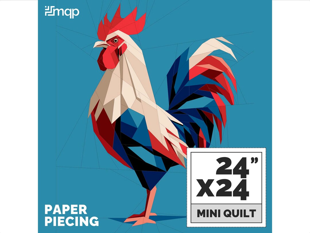 Rooster Quilt Pattern, Kona Cotton, Foundation Paper Piecing (PDF ...