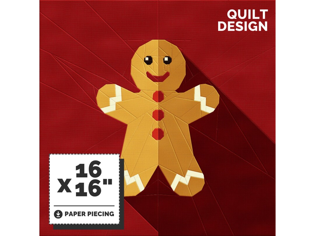 Xmas Gingerbread Man Quilt Pattern, Paper Piecing Quilt Patterns ...