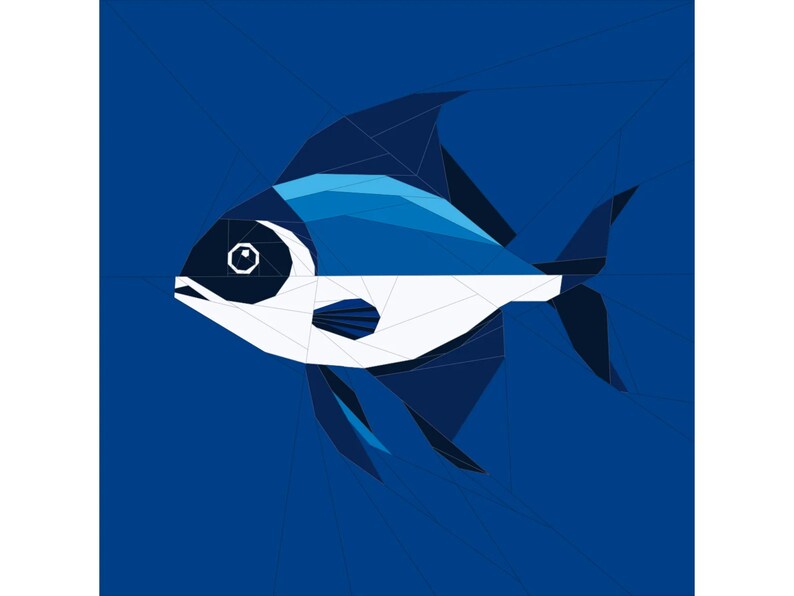 Waterfall Fish Quilt Pattern, Paper Piecing Quilt Patterns, Pattern for ...