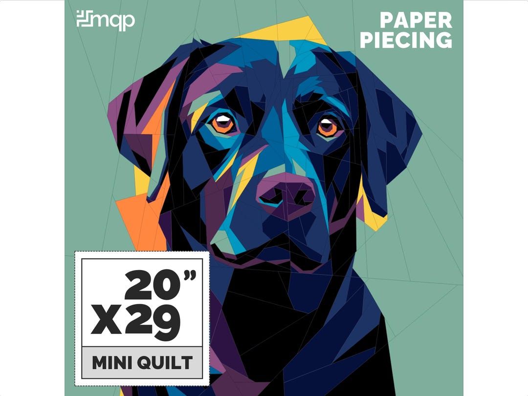 Black Labrador Dog Quilt Pattern, Patchwork Sewing Pattern for Dog ...