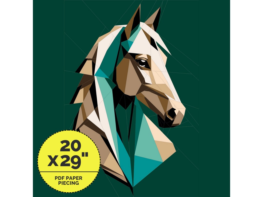 Origami Horse Quilt Pattern, Foundation Paper Piecing (instant Download ...