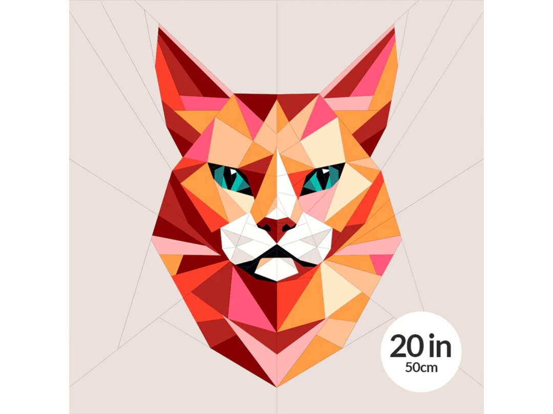 Sphinx Red Cat Quilt Pattern PDF, Paper Piecing Quilt Patterns ...