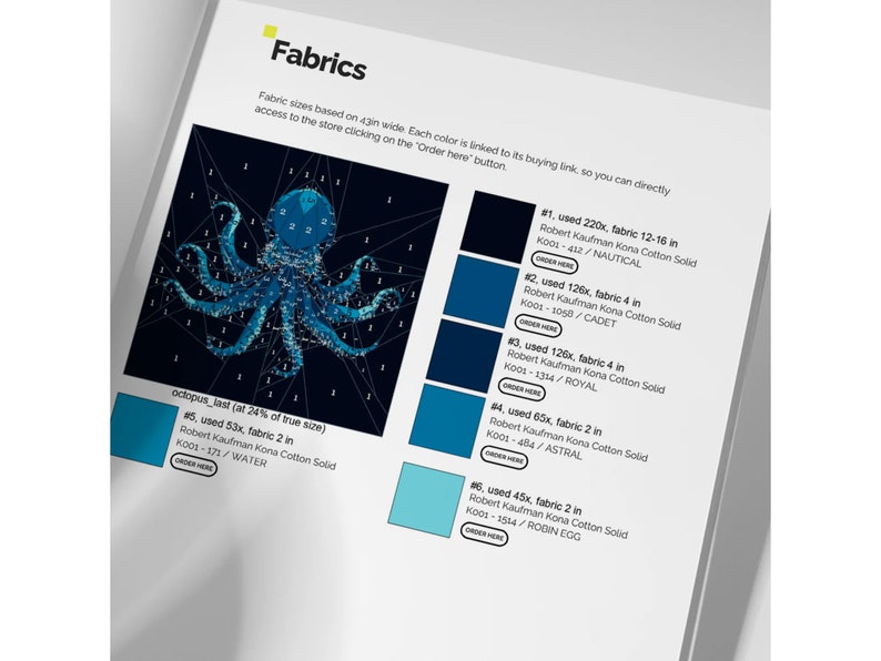 Abysmal Octopus Quilt Pattern, PDF Quilt Patterns for Beginners ...