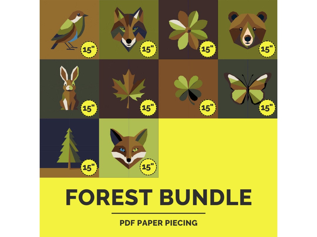Forest Quilt Pattern Bundle, Foundation Paper Piecing Quilt Patterns ...