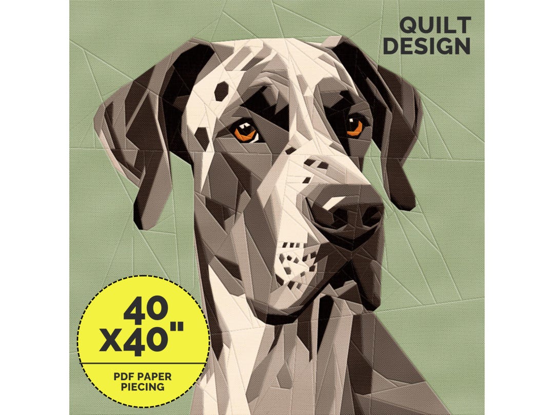Merle Great Dane Quilt Pattern, Paper Piecing, Modern Quilting (PDF ...