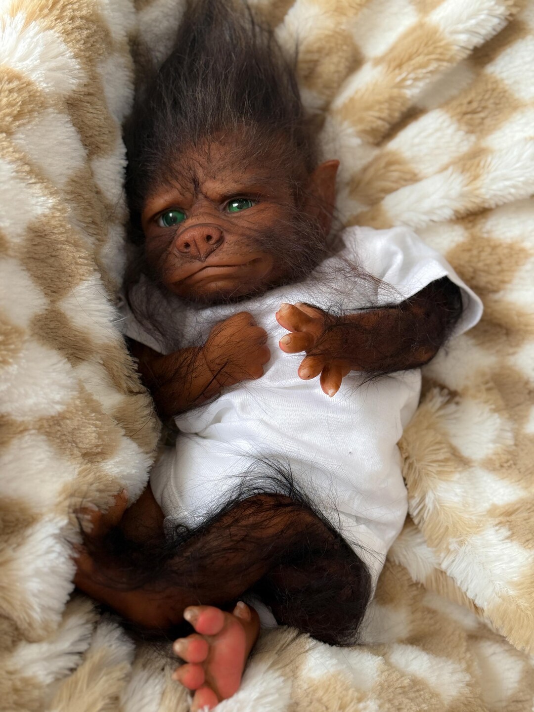 Reborn Baby Werepup With Optional Pacifier & Fangs, Hand Painted, Hand ...