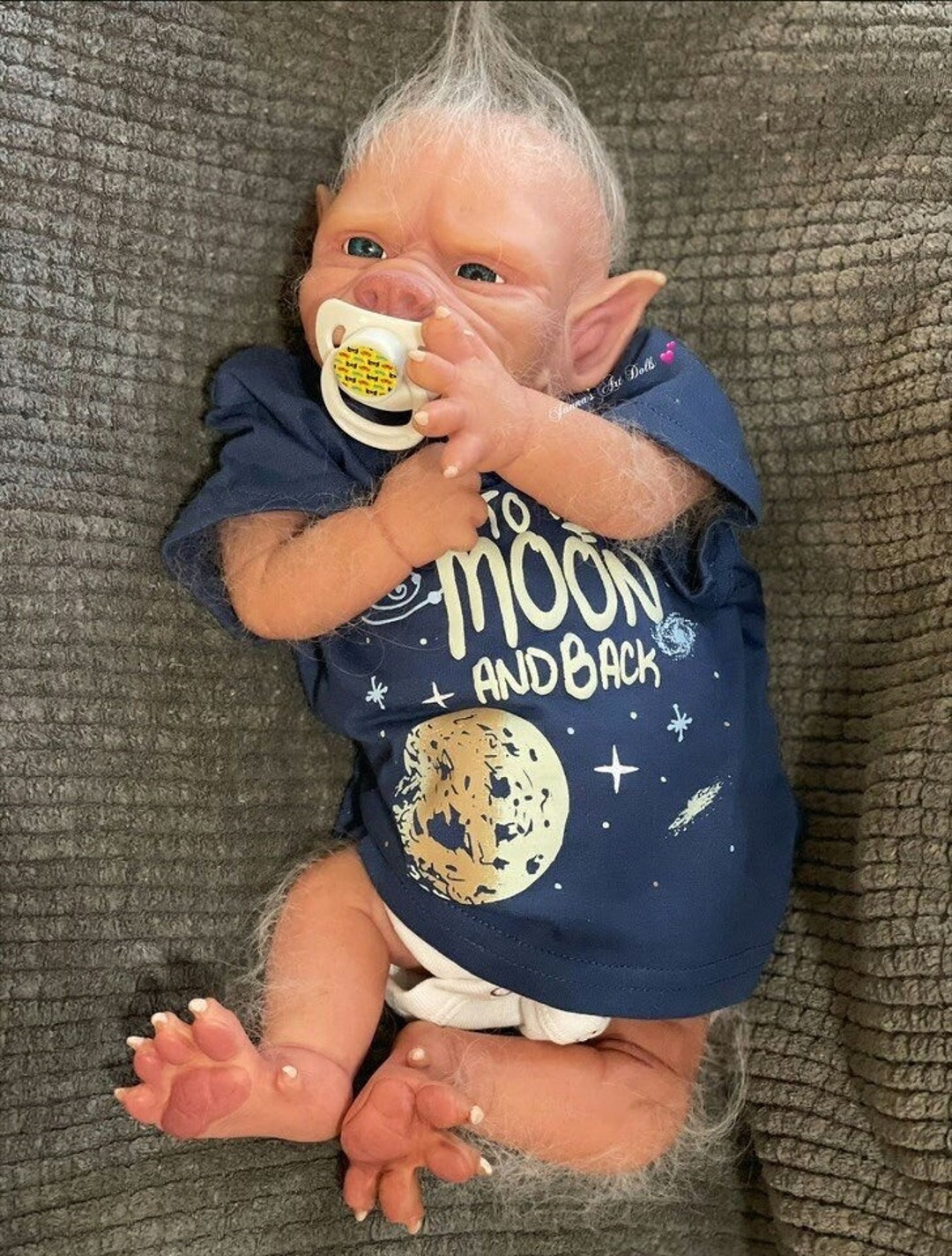 Custom Reborn Baby Werepup With Pacifier & Fangs - Etsy UK