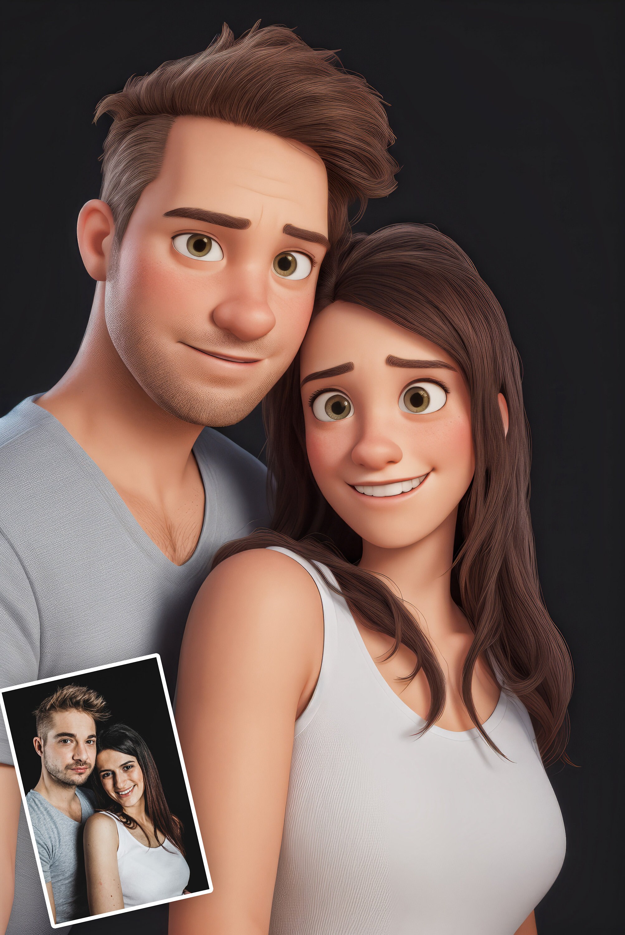 Pixar-inspired Custom Cartoon Animation Personalised Family Print or ...