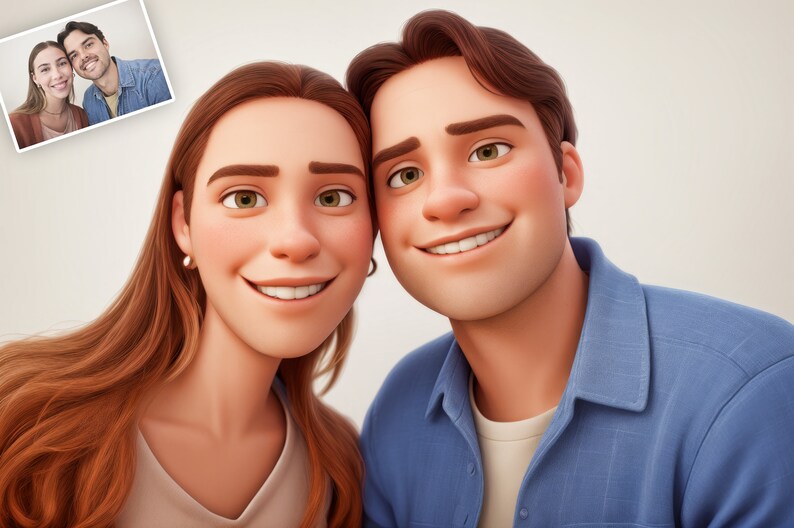 Pixar-inspired Custom Cartoon Animation Personalised Family Print or ...