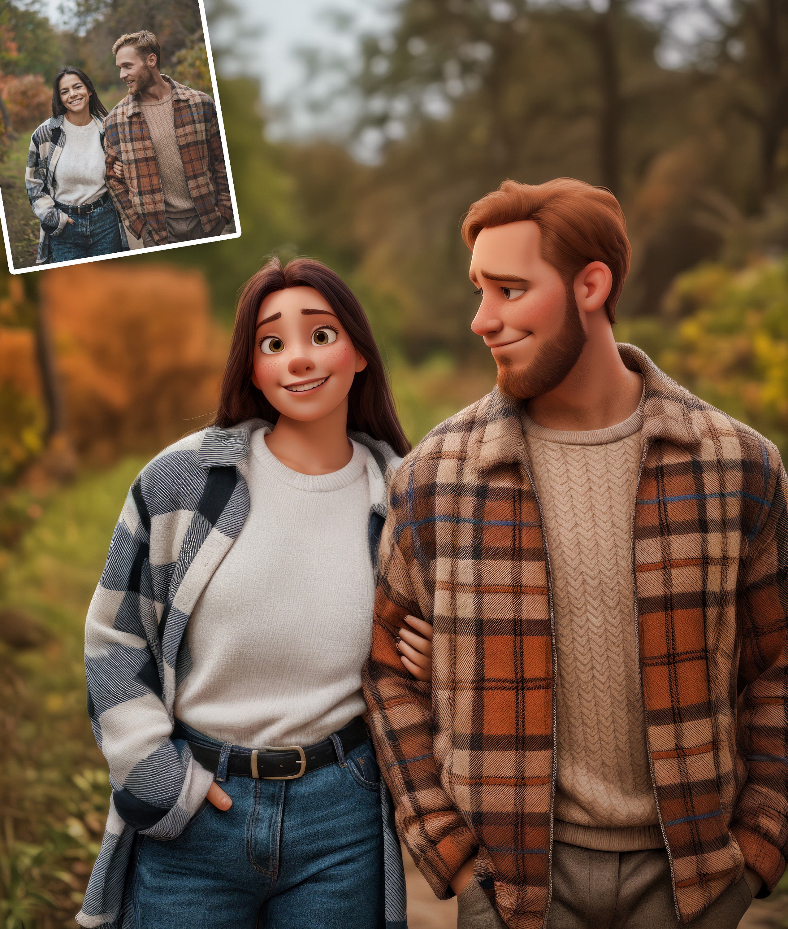 Pixar-inspired Custom Cartoon Animation Personalised Family Print or ...