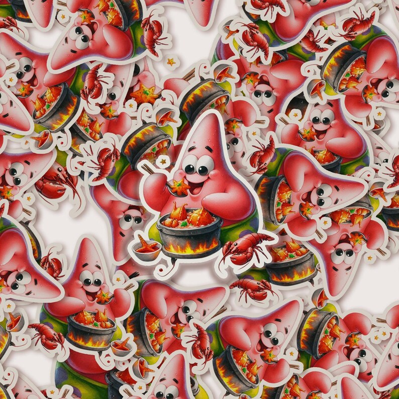 Patrick Star Sticker, Sticker, Funny Sticker, Desktop Sticker, Cartoon ...