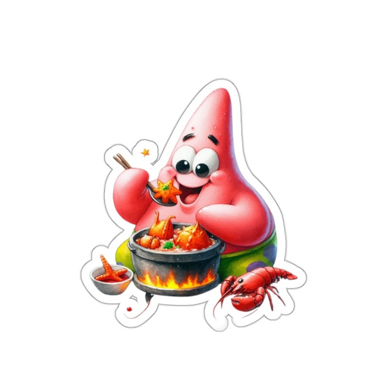 Patrick Star Sticker, Sticker, Funny Sticker, Desktop Sticker, Cartoon ...