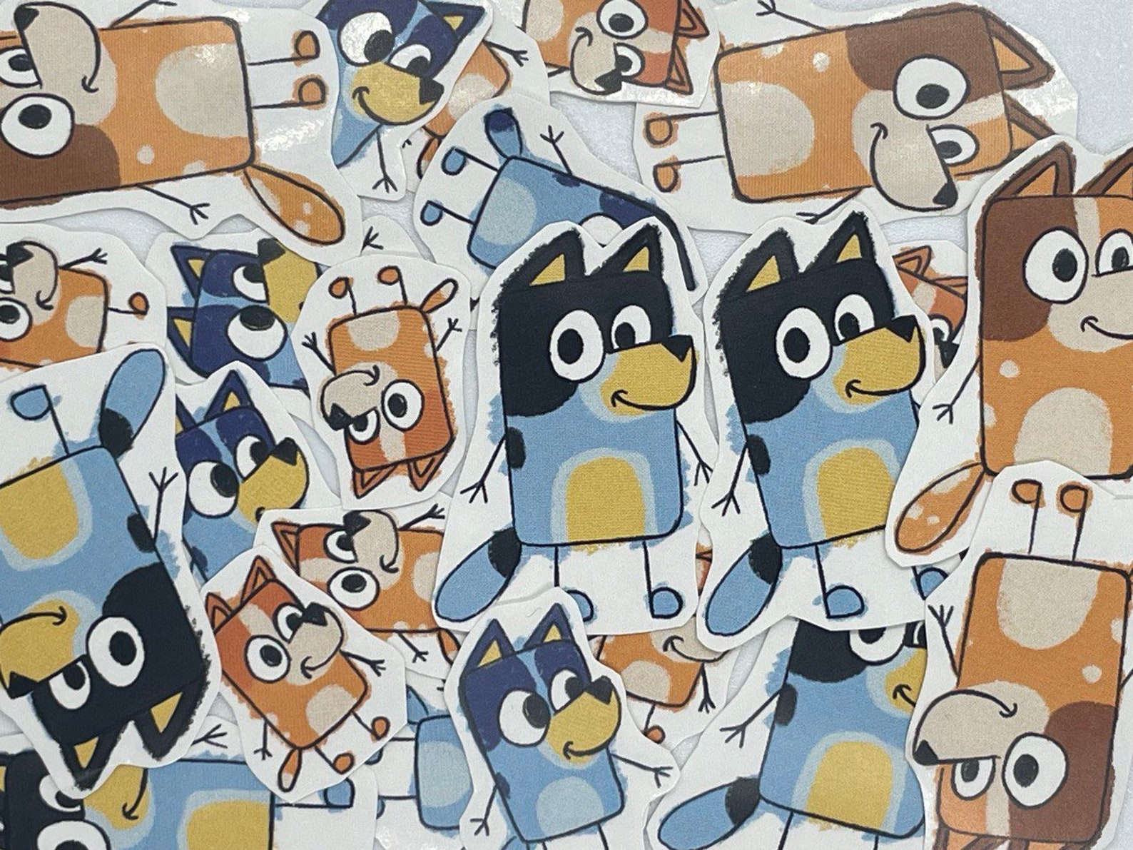 Bluey Show Inspired Acrylic Charm and Sticker bluey, Bingo, Bandit and ...