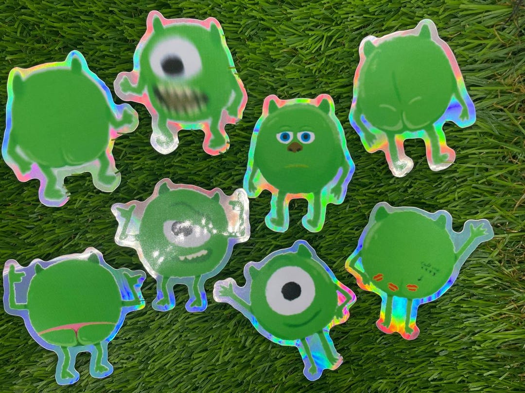 Mike Wazowski Inspired Sticker and Acrylic Charm, Phone Charm, Meme ...