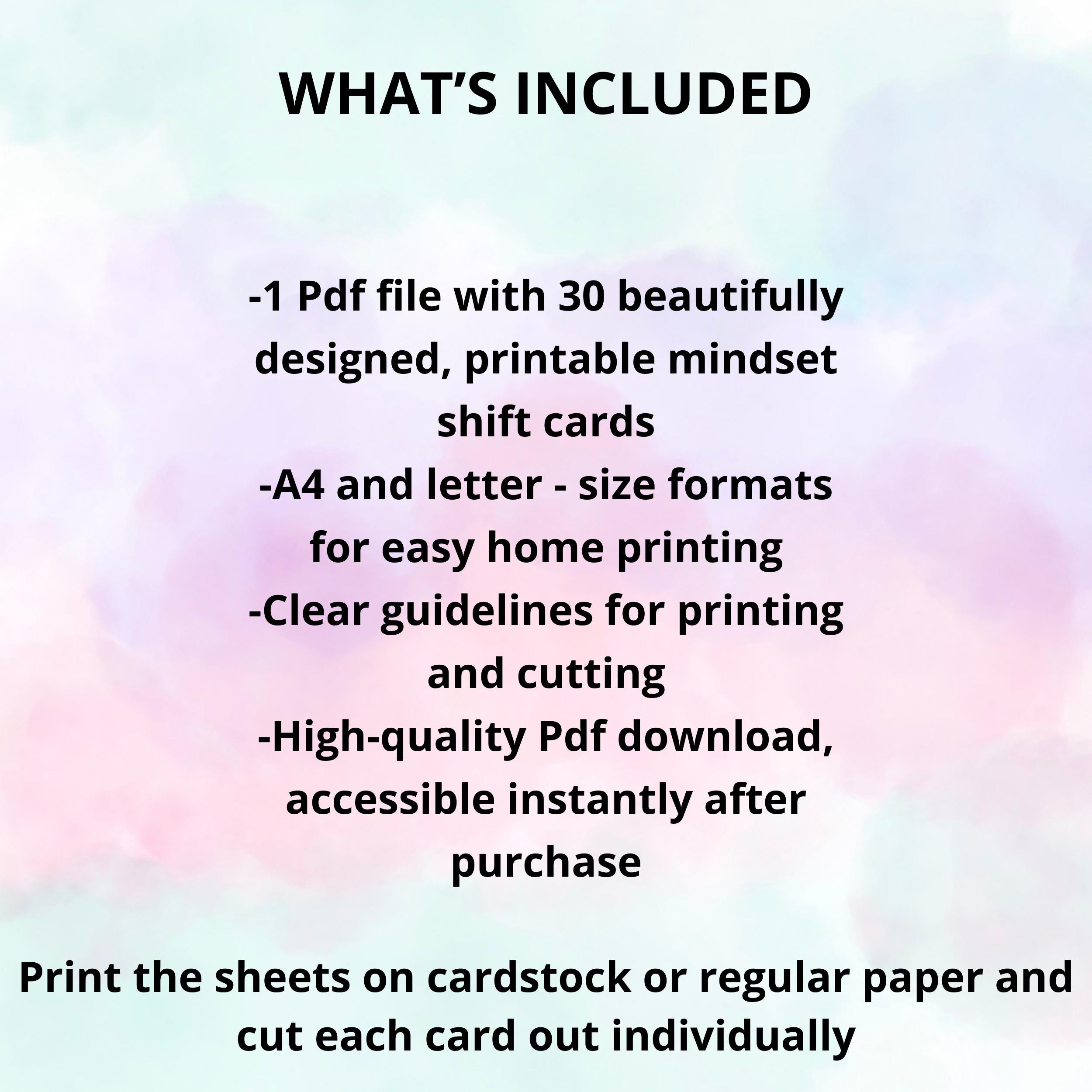 Empowering Mindset Shift Cards, Positive Affirmations, Personal Growth ...