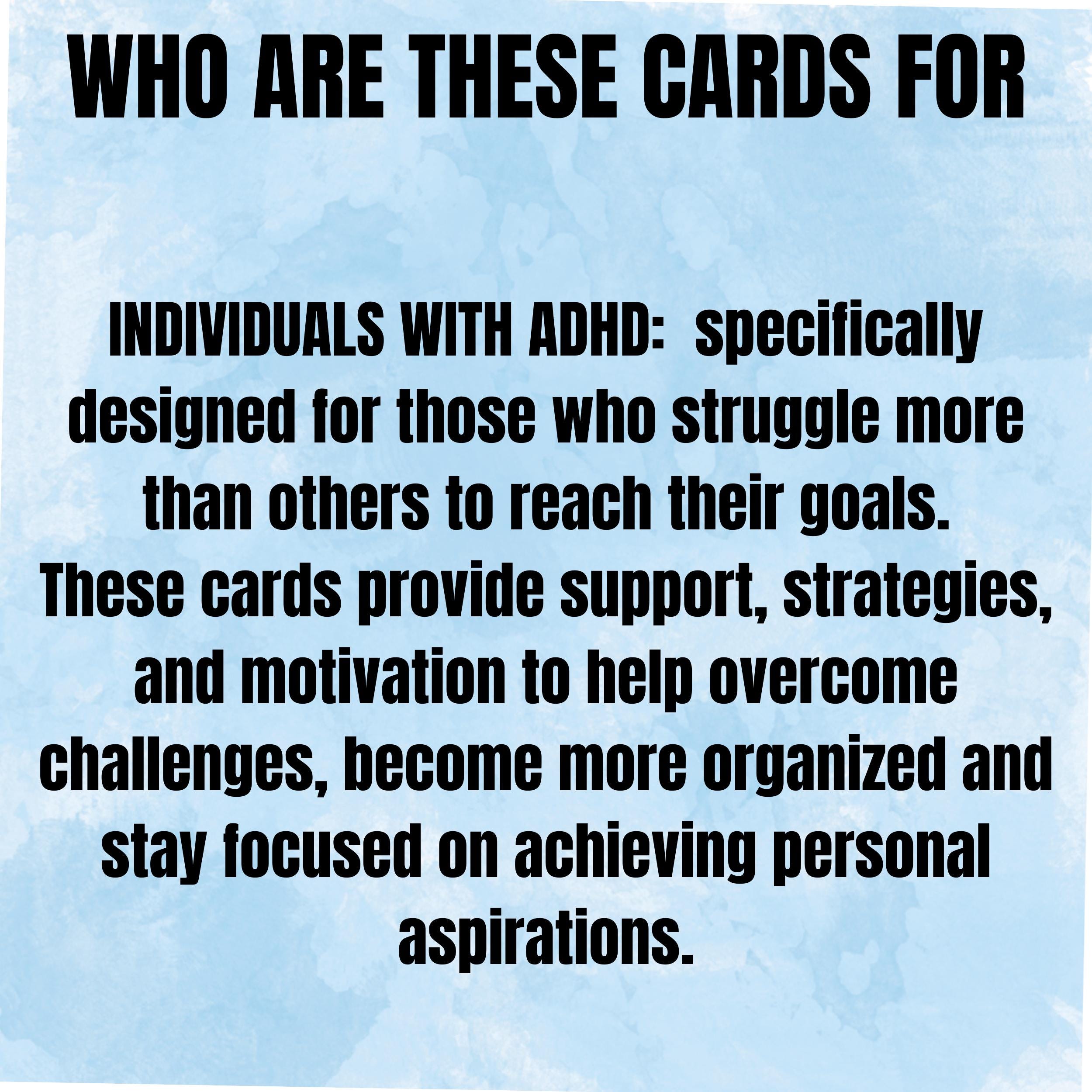 ADHD Action Plan Cards for Success, Achieving Goals Deck, Minimal ...