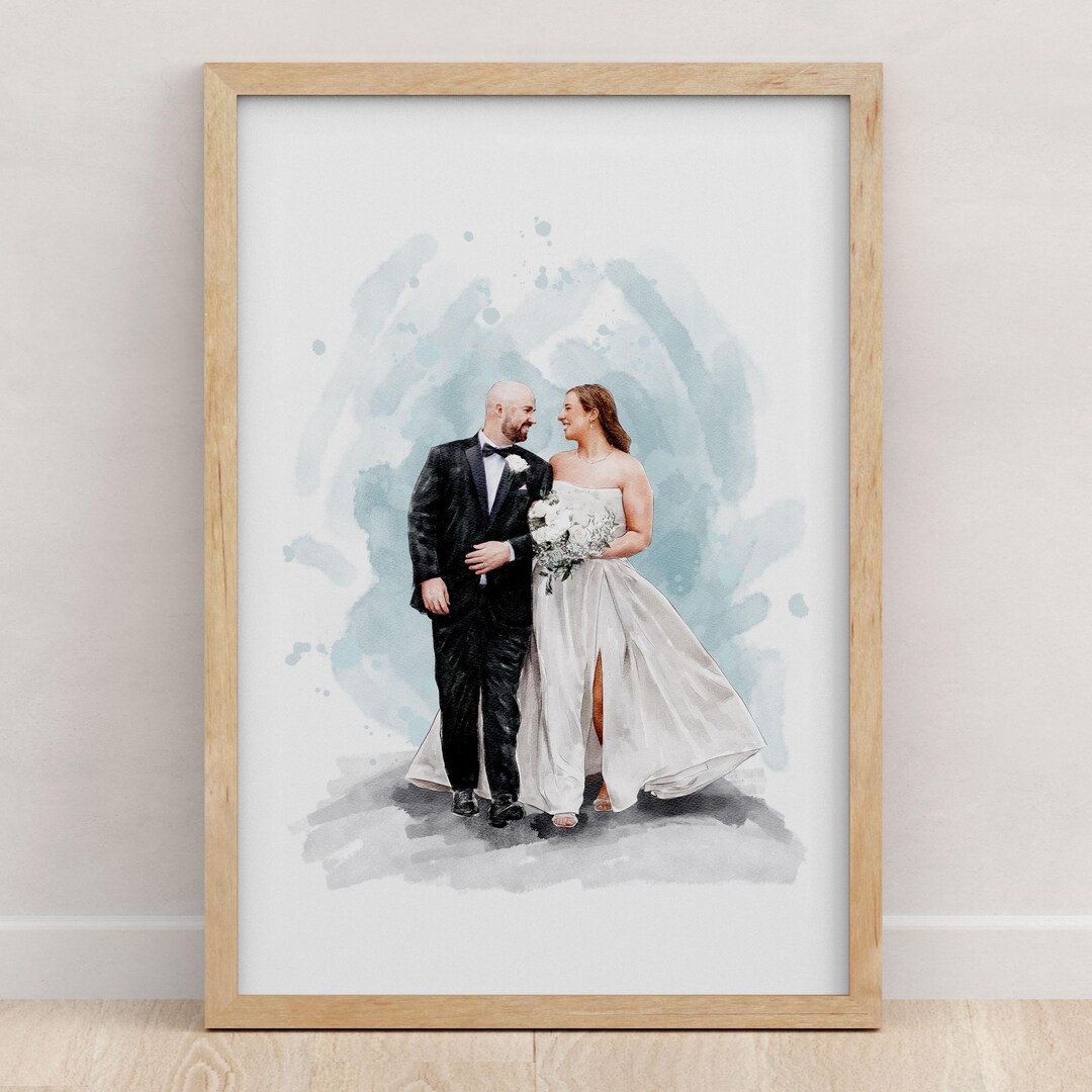 Custom Wedding Portrait Painting, Personalized Watercolour Portrait ...