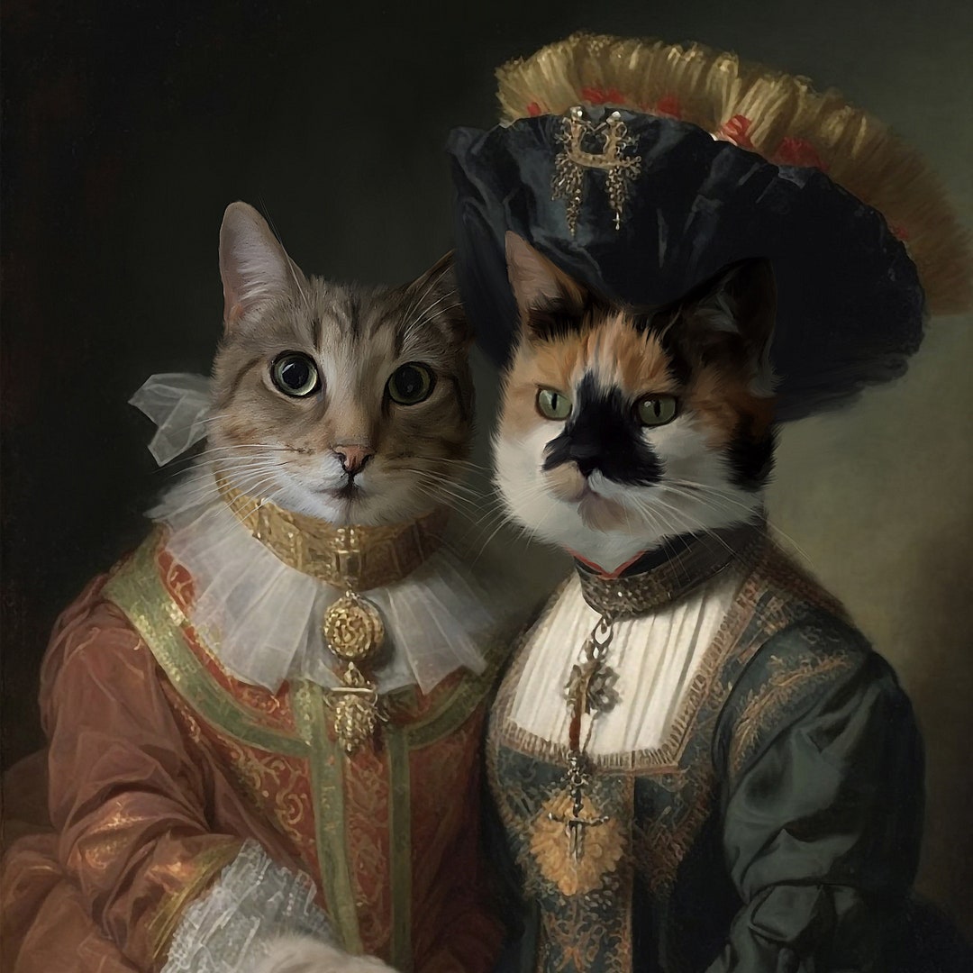 2 Pet Pet Portrait Painting From Photo to Custom Pet Portrait Painting ...