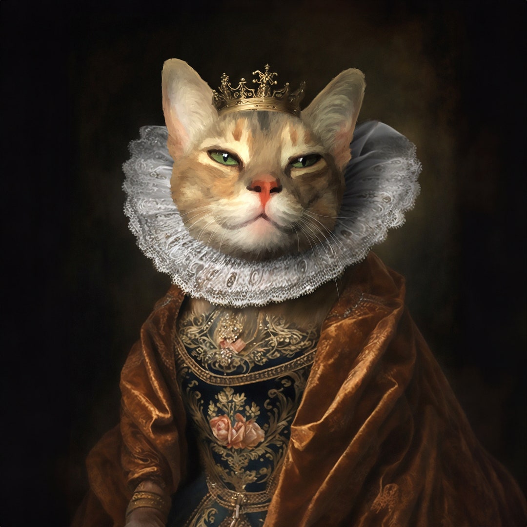 Custom Royal Pet Portrait: Renaissance Style Pet Memorial (digital ...