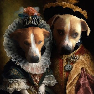 Regal Cat Art Print Custom Royal Pet Portrait Personalized Dog ...