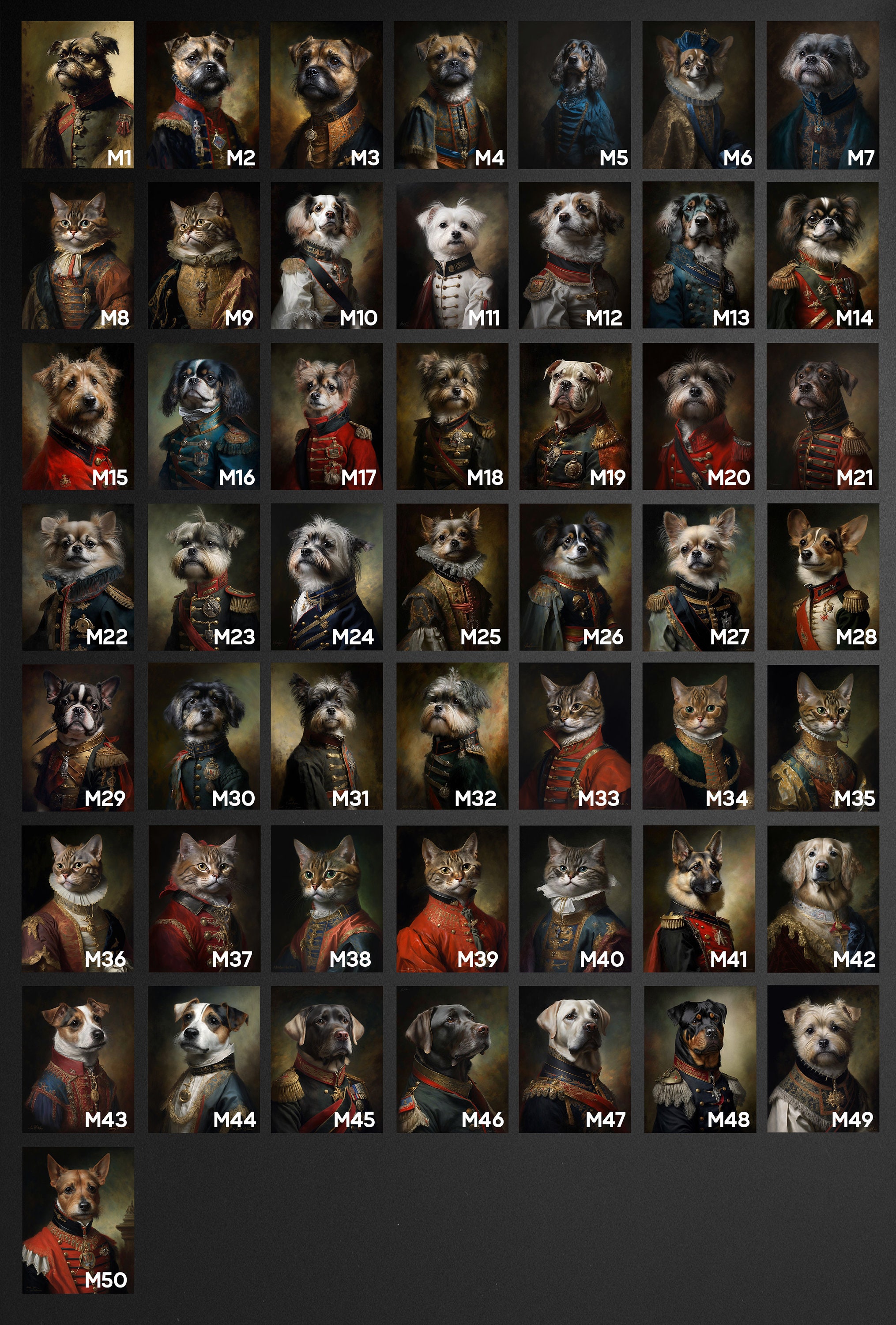 Regal Cat Art Print Historic Digital Drawing Personalized Dog ...