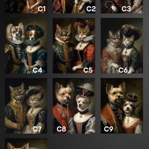 Regal Cat Art Print Custom Royal Pet Portrait Personalized Dog ...